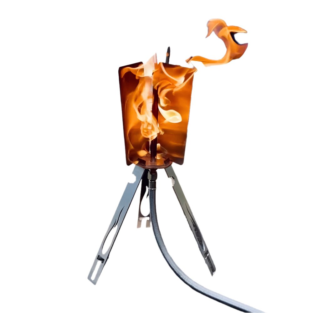 Tripod Torch Portable Propane Campfire Kit – Compact Outdoor Heater – Rugged Terrain