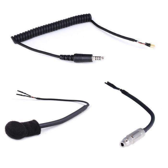 Rugged Radios Peltor Coil Cord Helmet Kit with Flex Boom Mic, 3.5mm Ea ...