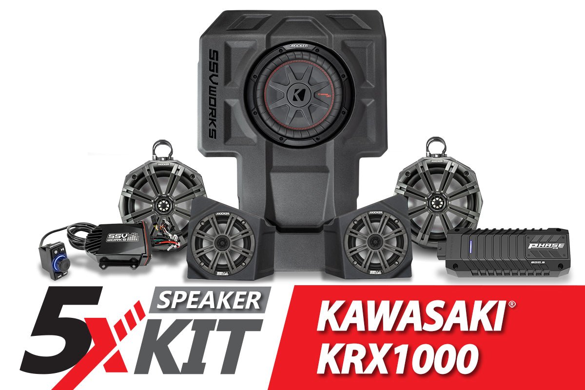 2020-2023 Kawasaki KRX1000 2-Seater Phase X 5-Speaker Kicker Audio-Kit ...