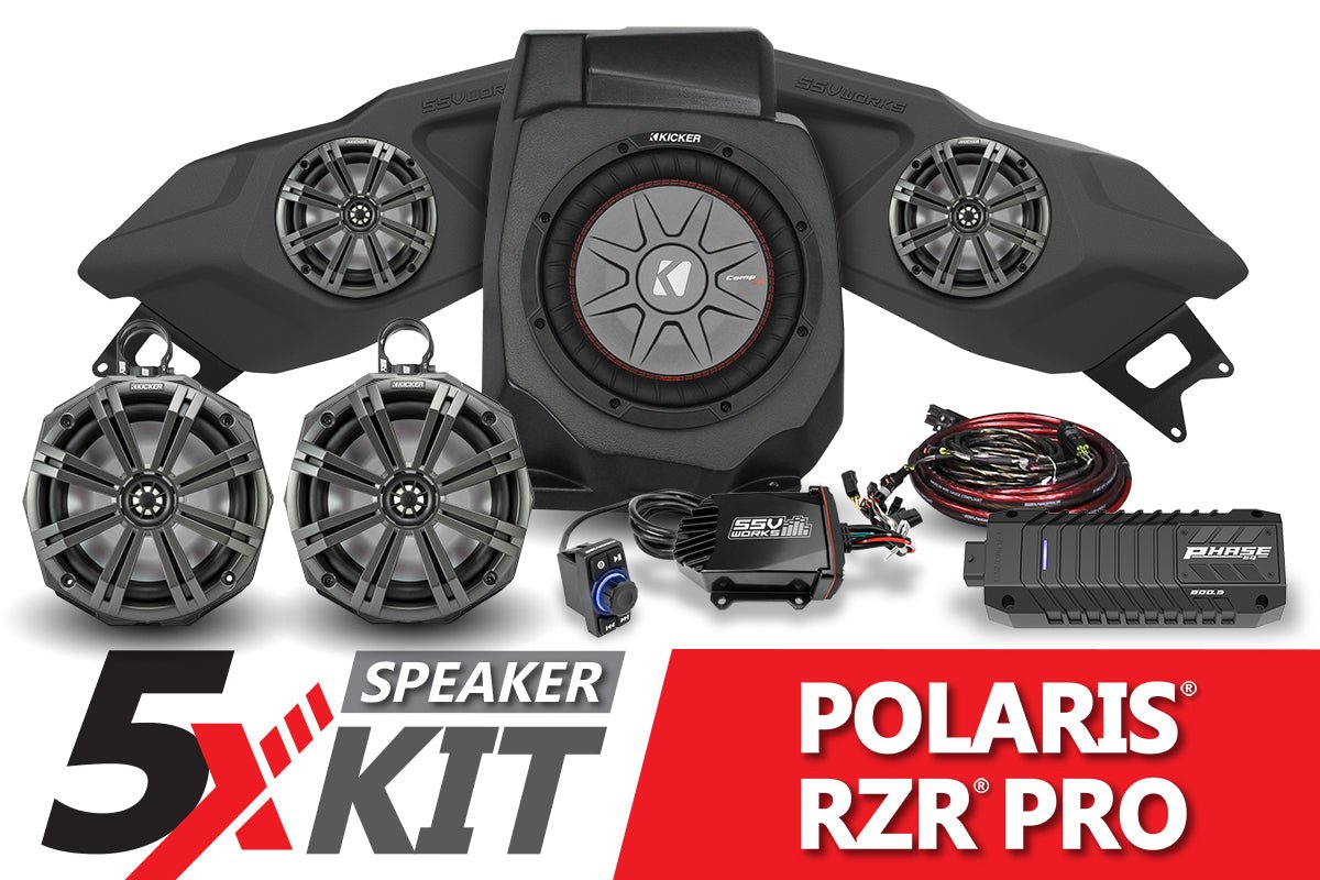 2020-2023 Polaris RZR Pro Phase X Kicker 5-Speaker Plug-&-Play System ...